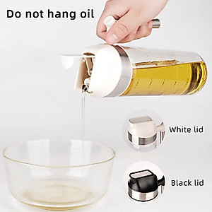 IZEJAZT Glass Oil Jug Set (15oz, 18oz, 21oz),Olive Oil Dispenser Bottle, Easy To Oil And Vinegar Dispenser Set, Cooking Oil Bottle For Kitchen Easy To Use For Outdoor BBQ Dispenser (WHITE)