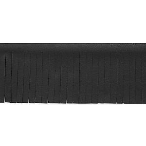 Trims by the Yard 2" Matte Finish Vegan Leather Fringe Trim, Black (5 Yard Cut)