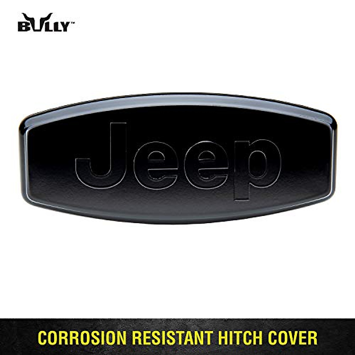 Bully CR-005BK Black Plastic and Metal Universal Fit Truck Jeep Logo Hitch Cover Fits 1.25" and 2" Hitch Receivers for Trucks from Chevy (Chevrolet), Ford, Toyota, GMC, Dodge RAM, Jeep