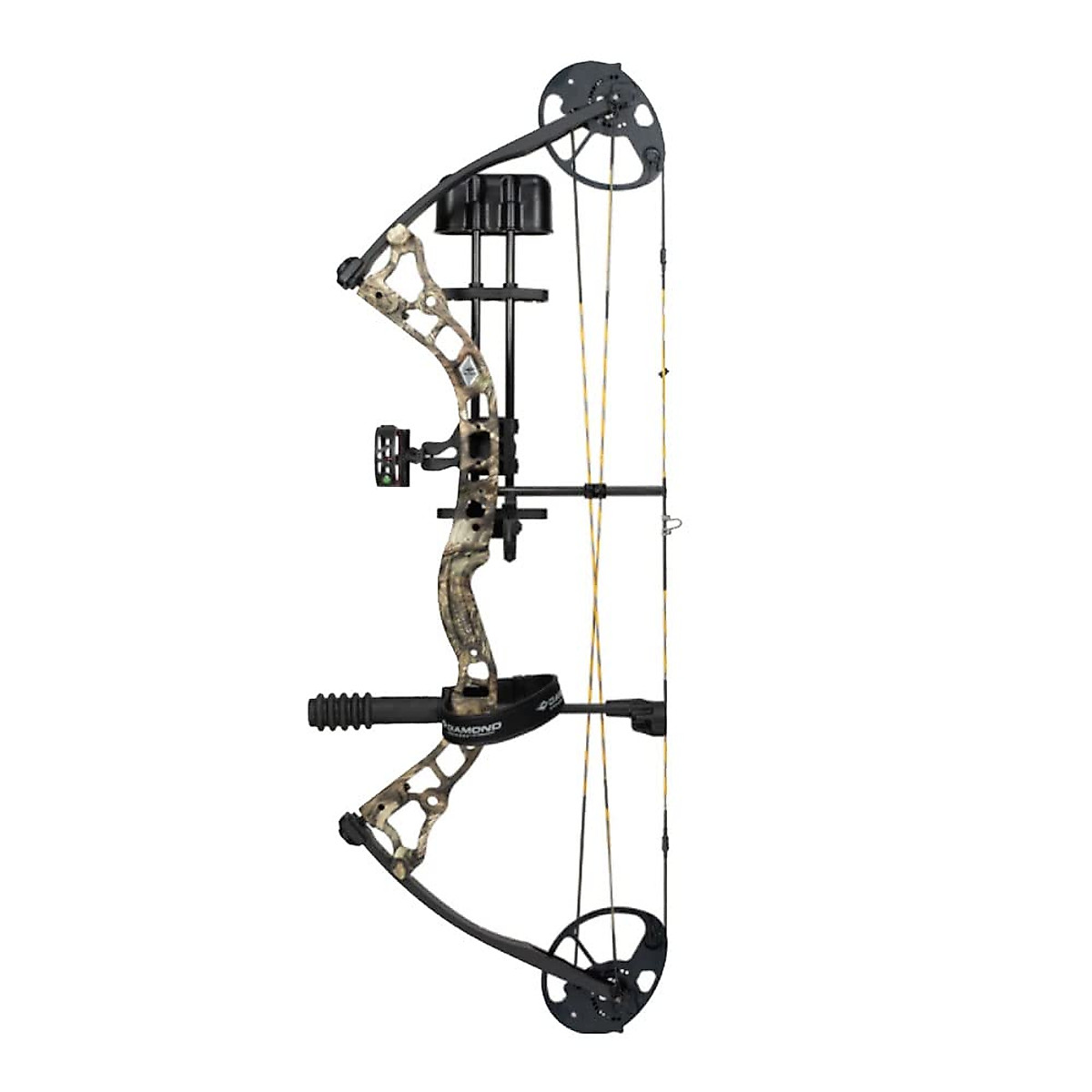 DIAMOND ARCHERY Infinite 305 Adjustable Fully Accessorized Hunting Compound Bow - 7-70 LBS Draw Weight, 19"-31" Draw Length, 305 FPS, Right Hand, Mossy Oak