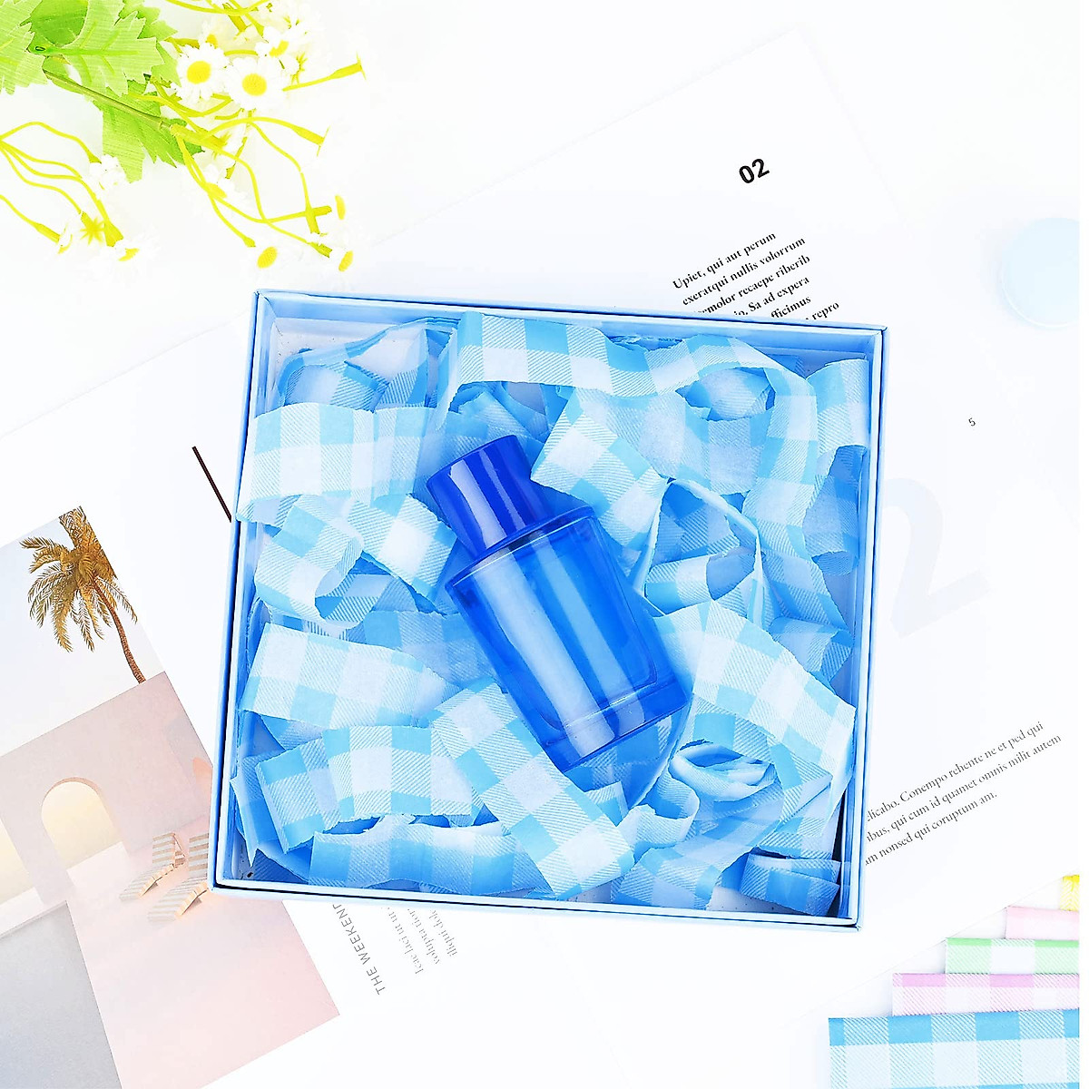 Bolsome 50 Sheets Spring Pastel Tissue Paper Buffalo Plaid Wrapping Paper Pink Yellow Blue Green Purple Gift Tissue Paper for Home DIY Gift Bags Spring Easter Birthday Decoration, 20 x 30inch