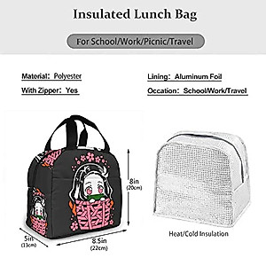 Jeinju Lunch Bag Tote Meal Bag Reusable Insulated Portable Anime Lunch Box For Women Mens Boy Girl Work School Picnic