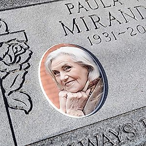 Custom Ceramic Picture for Headstone | Personalized Porcelain Photo Memorial Plaque for Tombstones | Waterproof Grave Decoration | Oval (3.2"x4")