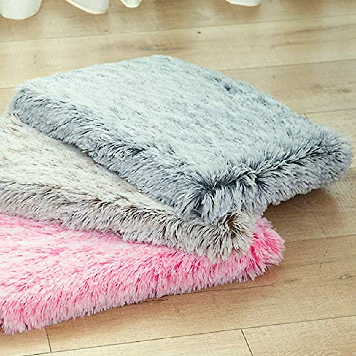 Pet Blanket Bed Pad Dog Blanket Mat Waterproof Washable Plush Square Dogs Cats Pets Warm Sleeping Bed Cover Mat for Dogs Cats - Coffee + White S