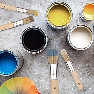 COCODE Wooden Stencil Brush (Set of 3), Natural Bristle Brushes Perfect for Acrylic Painting, Oil Painting, Watercolor Painting, Stencil Project, Card Making and DIY Art Crafts