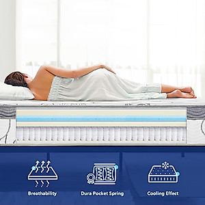 Olee Sleep,Memory Foam 12 inch Hybrid Euro Box Top Pocket Spring Mattress (King)