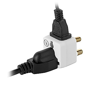 Yubi Power 2 in 1 India Travel Adapter with 2 Universal Outlets - Built in Surge Protector - White Type D Plug Adapter for India, Nepal, Pakistan, Bangladesh, International Power Adapter