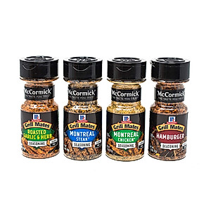 McCormick Grill Mates Everyday Blends Grilling Variety Pack (Montreal Steak, Montreal Chicken, Roasted Garlic & Herb, Hamburger), 4 Count