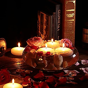 Tuyai (Set of 36) Floating Candles, 3 inch White Dripless Wax Burning Candles, for Weddings, Party, Special Occasions and Home Decorations