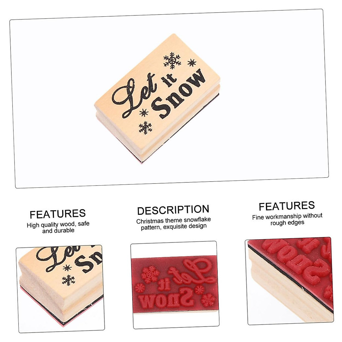3pcs Christmas Snowflake Stamp Wooden Stamps Scrapbook Stamp Christmas Holiday Decorative Rubber Stamp Xmas Stamp Wooden Seal DIY Diary Stamp Snow Stamp self Made periodicals