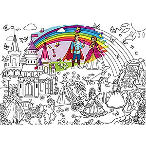 ALEX Art, Giant Coloring Poster - Princess Huge Posters to Color - Large Coloring Poster for Wall - Coloring Posters for Kids - Giant Coloring Pages - Jumbo Coloring Poster, Big 38.5" x 26"