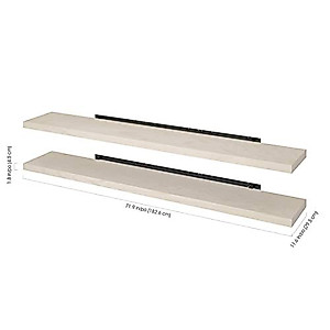 Bestar Universel 12W Set of 72W x 12D Floating Shelves in Natural Yellow Birch