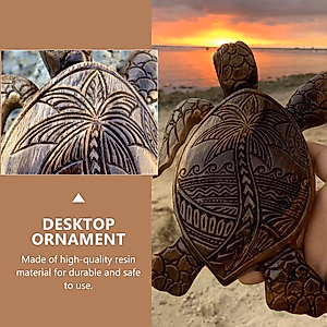 Resin Turtle Figurines Tabletop Animal Decorations Sea Turtle Statues Toys for Fairy Garden Supplies Desktop Centerpieces