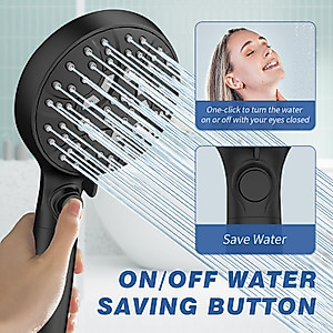JONKEAN Handheld Water Softener Shower Head with Filter for Hard Water, Detachable Powerful Hand Held Shower Heads High Pressure, Pause Filtering Shower Head to Remove Chlorine and Fluoride (Black)
