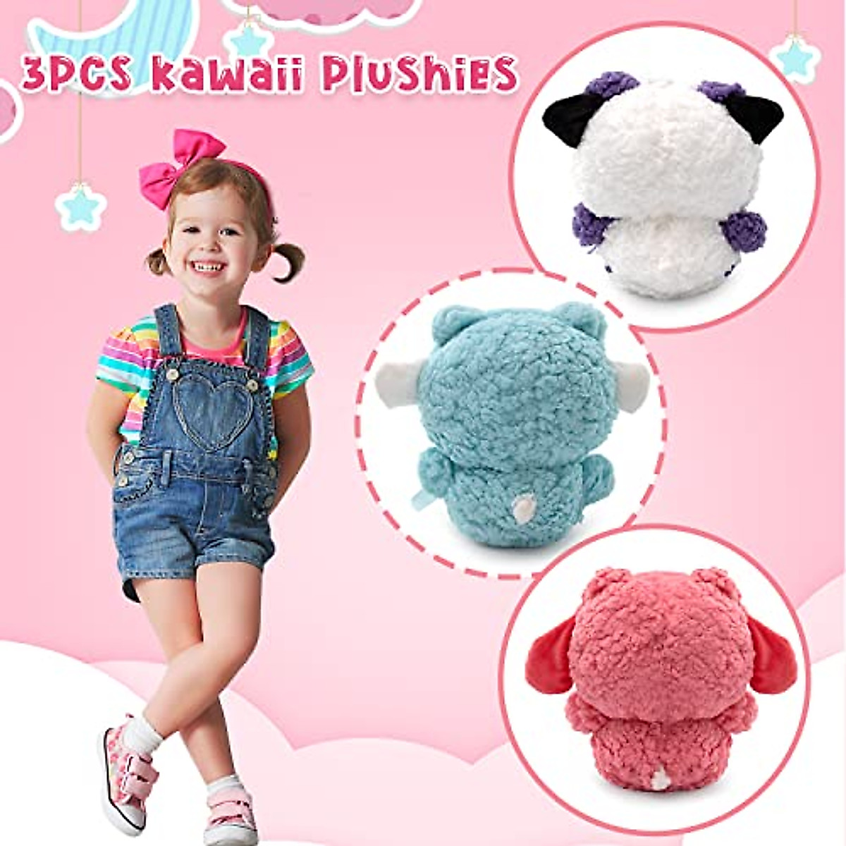 Maikerry 8" Plushies: Plush Cat Stuffed Animal Doll, Cute Cartoon Anime Plush Gift for Girls Teens Fans Birthday Decoration(3pcs)