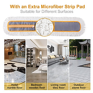 CLEANHOME 36” Commercial Dust Mop for Hardwood Floor Cleaning, Heavy Duty Push Broom Mop Hotel Company Household Cleaning Supplies for Hardwood, Tiles, Marble,Vinyl Plank Floors Cleaning