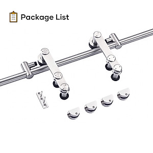 EaseLife 5 FT Stainless Steel Sliding Barn Door Hardware Track Kit,Heavy Duty,Anti-Rust Anti-Corrosion,Slide Smoothly Quietly,Easy Install (5FT Track Kit for 26"~30" Single Door)
