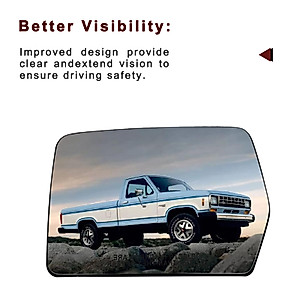 Driver Side Heated Mirror Glass Replacement For 2004 2005 2006 2007 2008 2009 2010 2011 2012 2013 2014 Ford F150 - for Ford F150 Driver Side Mirror With Rear Holder - Replace 4L3Z17K707DB