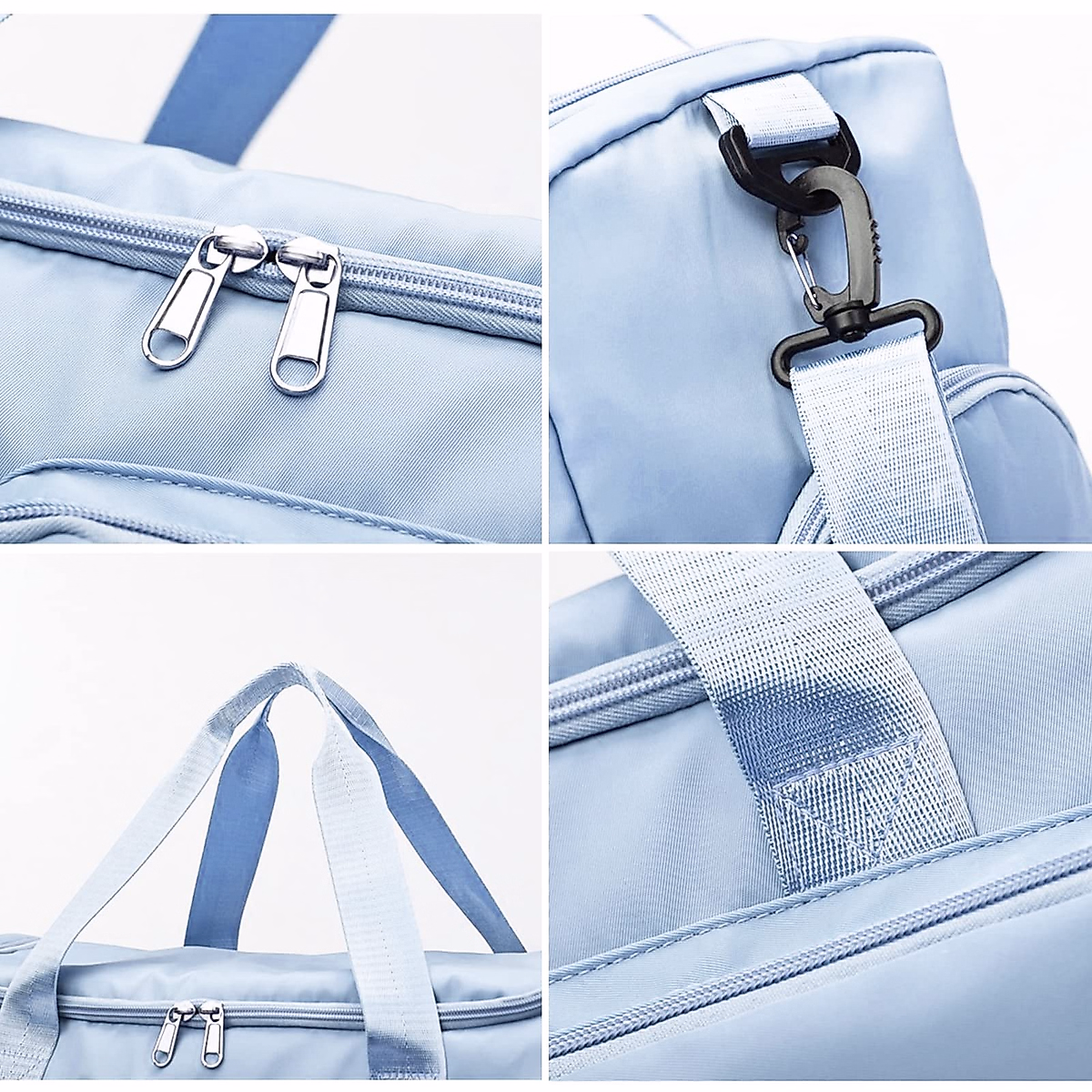 Suruid Sports Gym Bag with Shoes Compartment Travel Duffel Bag with Dry Wet Separated Pocket for Men and Women, Overnight Bag Weekender Bag Training Handbag Yoga Bag - Blue