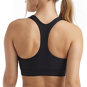 Hanes womens Compression Racerback Sports Bra, Black, X-Large US