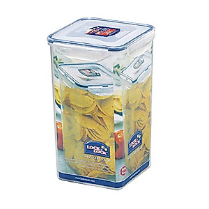 LocknLock Easy Essentials Food lids/Pantry Storage/Airtight containers, BPA Free, Square-16.9 Cup-for Chips, Clear