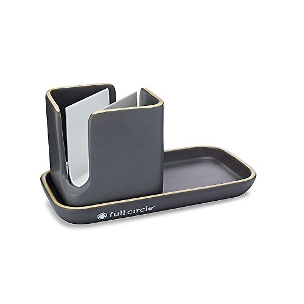 Full Circle Kitchen Sink Set - Ceramic Organizer with Be Good Dish Brush and In a Nutshell Scrubbing Sponges