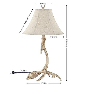 JONATHAN Y JYL6305B Antler 27.5" Rustic Resin LED Table Lamp, Traditional for Bedroom, Living Room, Office, Kids Room, Entryway, College Dorm, Bookcase, LED Bulb Included, Beige