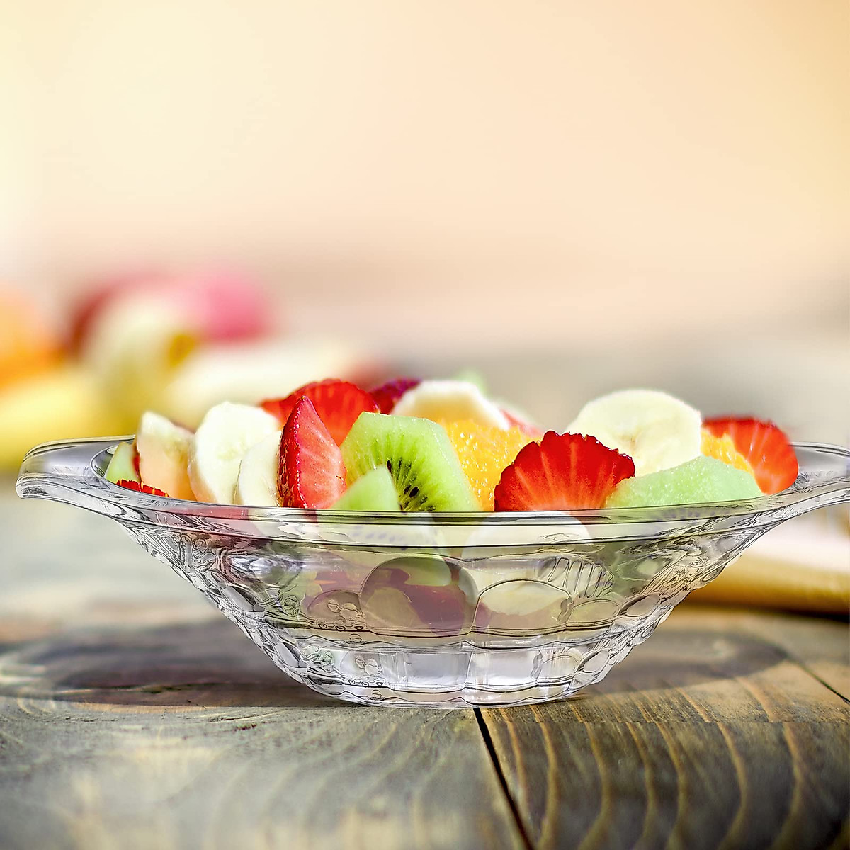 12 Sets 8 oz Acrylic Banana Split Bowls and Teaspoon Set Clear Banana Split Boats Silverware Split Ice Cream Dish Spoons Stainless Steel Coffee Spoons for Dessert Kitchen Party, Dishwasher Safe