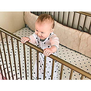 BaeBae Goods Crib Sheets for Baby Boys and Girls, 4 Pack, Soft and Breathable Jersey Knit Fitted Sheet Set, Cute Gender Neutral Nursery Mattress Bedding, Universal Fit (Gold Dots)