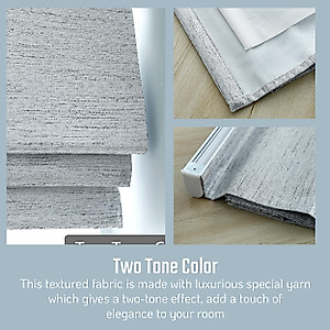 Everyday Celebration Roman Shades for Windows, Washable Cordless 100% Blackout Roman Window Shades Pull Down Window Treatment, Blackout Blinds & Shades with Woven Fabric, 35" W X 64" H, (Light Stone)