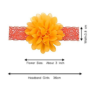 JOYOYO 16 Colors Baby Girls Headbands Chiffon Flowers Breath Mesh Soft Lace Headbands for Infant Newborn and Toddlers