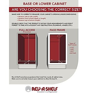 Rev-A-Shelf RV-12KD-17C Single 35 Quart Kitchen Cabinet Pull-Out Trash Can Waste Bin Container with Rear Storage and Chrome-Plated Wire Bottom Mount