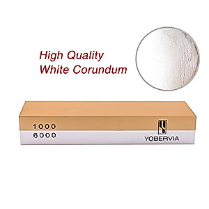 Knife Sharpening Stone, 2-Sided Whetstone with Non-Slip Base, Best Kitchen Blade Sharpener, Grit 1000/6000 Waterstone