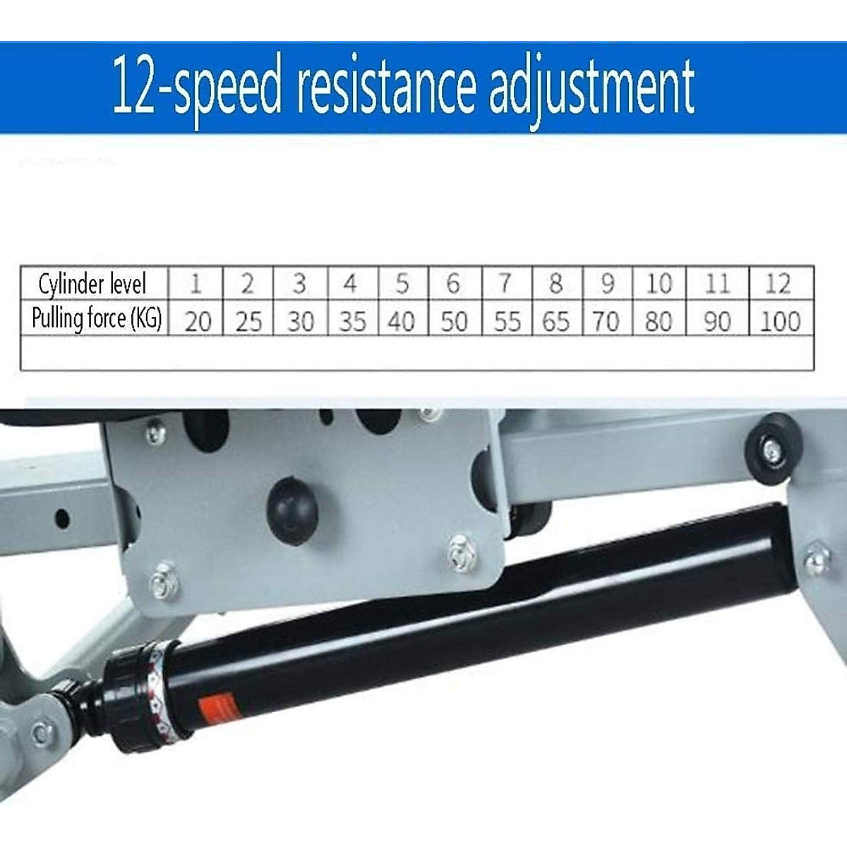 Rowing Machine for Home Use Foldable, Hydraulic Rower Trainer Indoor Foldable Rowing Machine, 12 Adjustable Resistance, Hd Data Display, Maximum Load 120kg, Fitness Equipment