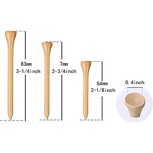 WHAMZ33 W Professional Wooden Golf Tees 2 3/4 inch Tee Pack of 100 Golf Tee