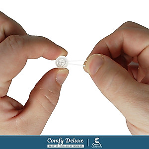 Premium 3-Pack of Collar Extenders (White Buttons) for Men and Women - Magic Extension for Shirts of All Kinds, Soft & Elastic Design - Button Extender for Dress Shirts - Neck Button Extender