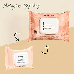 Honest Beauty Makeup Remover Facial Wipes | Plant-Based, Hypoallergenic | 30 Count