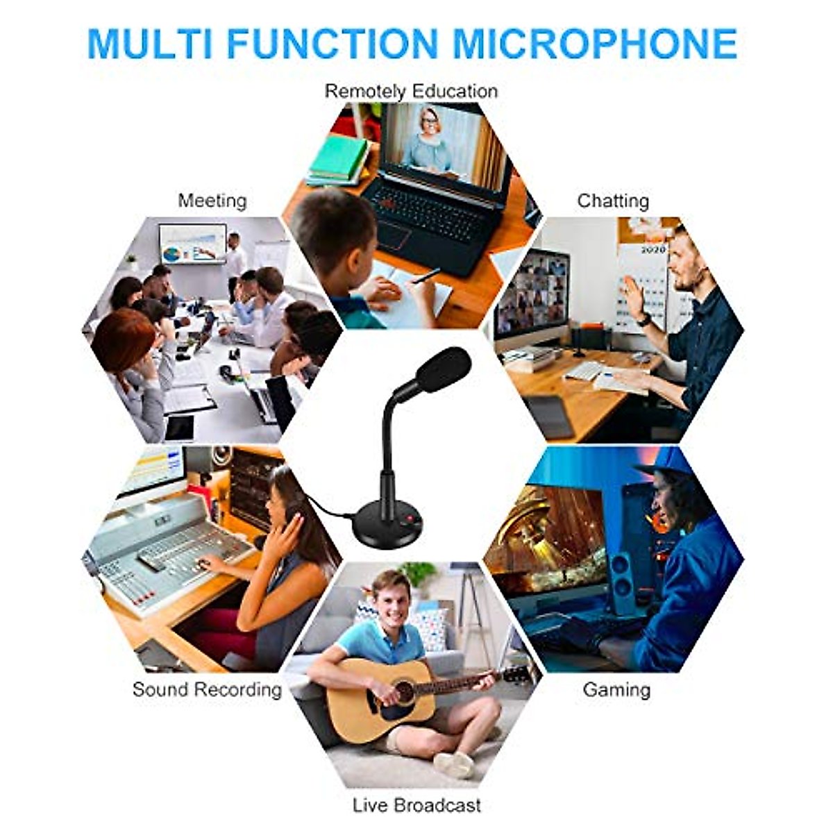 Microphone for Computer, LarmTek USB Microphone for Business Video Conference,Recording,Chat,Skype,Online Class,Mute Button with Led Indicator,Plug and Play Compatible with Laptop Pc MacBook…