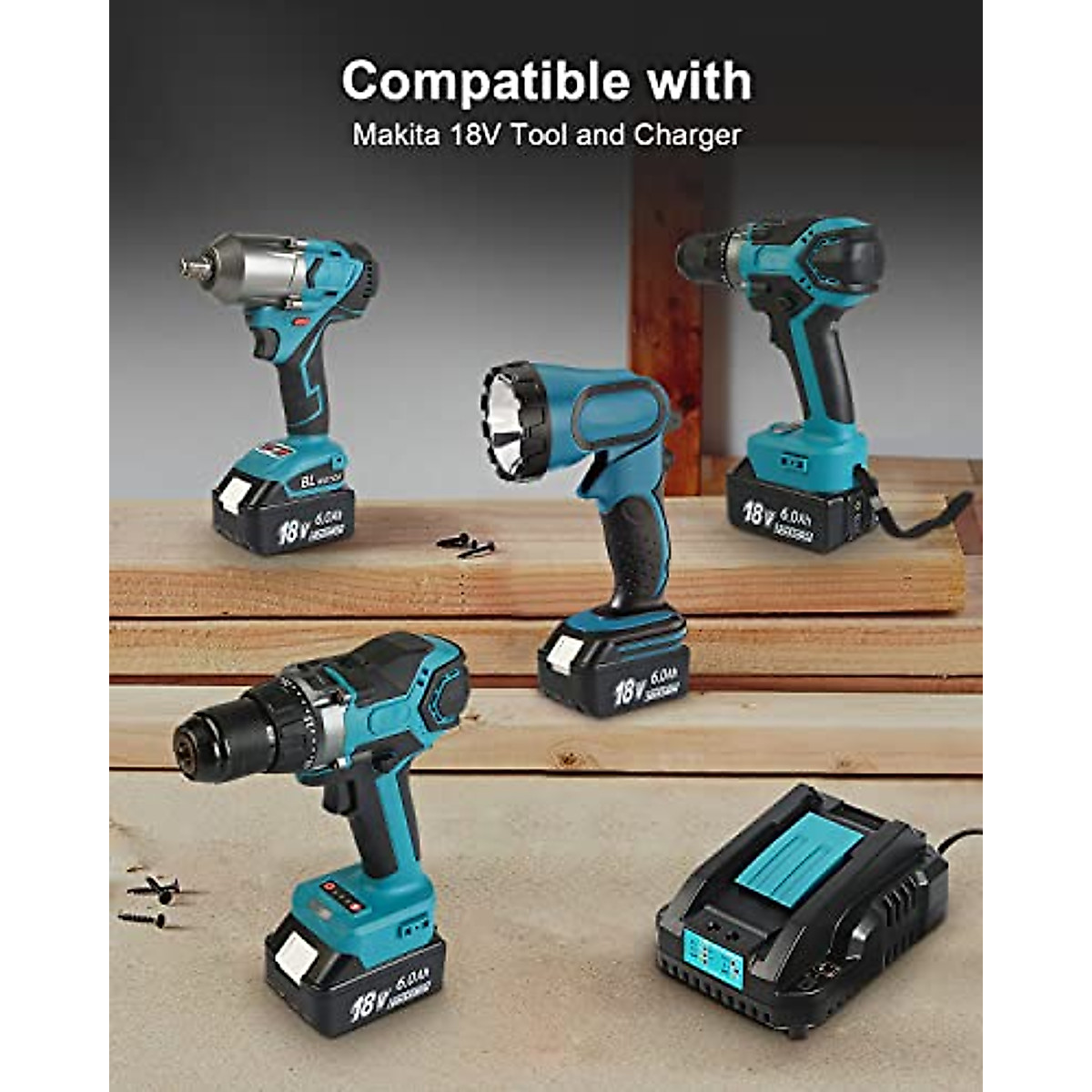 Aoasur 6.0Ah Replacement for Makita 18V Battery 2Packs,Compatible with Makita Battery18V