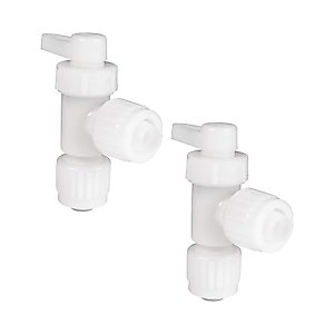 RecPro RV Plumbing Hardware | 06884 | 1/2" Compression Type 2-Way Elbow Stop Valve | 90-Degree Shutoff Fitting | Pex Pipe/Tubing Fittings (2 Fittings)