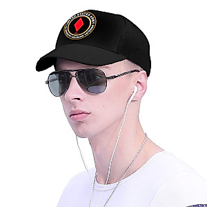 US Army Veteran 5th Infantry Division Red Diamond Unisex Adult Hats Classic Baseball Caps Peaked Cap