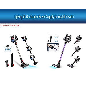 UpBright 27V AC/DC Adapter Compatible with Ganiza V20 V25 V25S 21.6V 22.2V 2200mAh Li-ion Battery Cordless Stick Vac Vacuum Cleaner CS13A270050FUF HCX1501-2700500U 27VDC 0.5A Power Supply Cord Charger