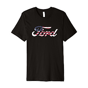 Ford Script American Flag Logo Premium T-Shirt