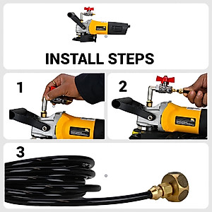 QuickT SPW702A Concrete Countertop Wet Polisher Variable Speed Grinder Sander Granite Stone Polisher Polishing Fabrication Tools Kit - 4" Diamond Polishing Pads for Concrete Granite Marble Tile Polish