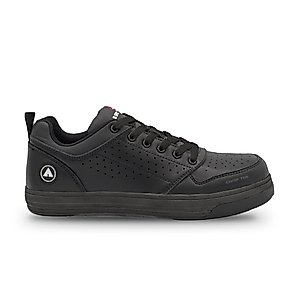 Airwalk Arena Low Top Composite Toe Men’s Industrial Work Shoes, Black/Black, Size 9, Medium, Comfortable & Light Work Shoes for Men, Electric Hazard, Slip Resistant