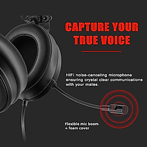 LUPSAN Gaming Headset for Xbox one PS4 Controller, PC Mic Stereo Gamer Headphones with Microphone Computer Nintendo Switch Playstation 4 PRO Xbox 1 x Games