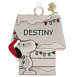 Hallmark Destiny Peanuts Snoopy and Woodstock Charmers Metal Christmas Ornament