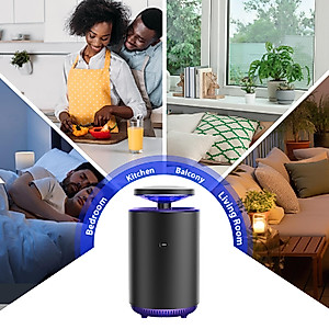 Fruit Fly Traps for Indoors Home: Bug Zapper Indoor 2 in 1 Attracts and Zaps Mosquitos, Gnats, Moths, Fruit Flies, Insect Fly Trap Adjustable Sleep and Zapper Blue Light Mosquito Zapper Black