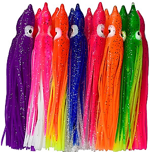 30cm Soft Trolling Bait Fishing Lures Squid Skirt Fishing Octopus Skirts for Saltwater Tackle (5pcs)