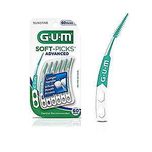 GUM - 6504R6 Soft-Picks Advanced Dental Picks, 60 Count (Pack of 6)